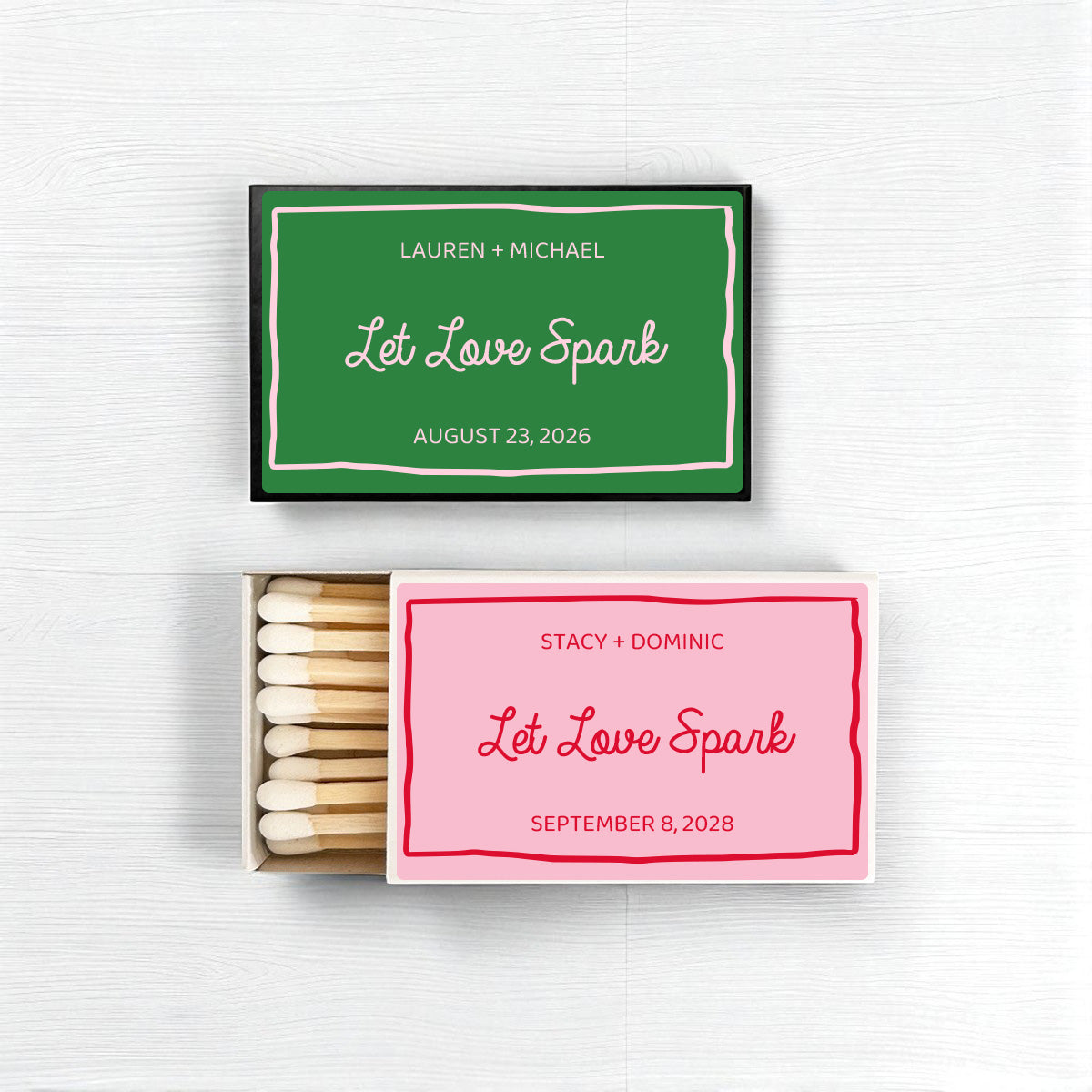 Let Love Spark Handwritten Personalized Matches (Set of 50) – Memories ...