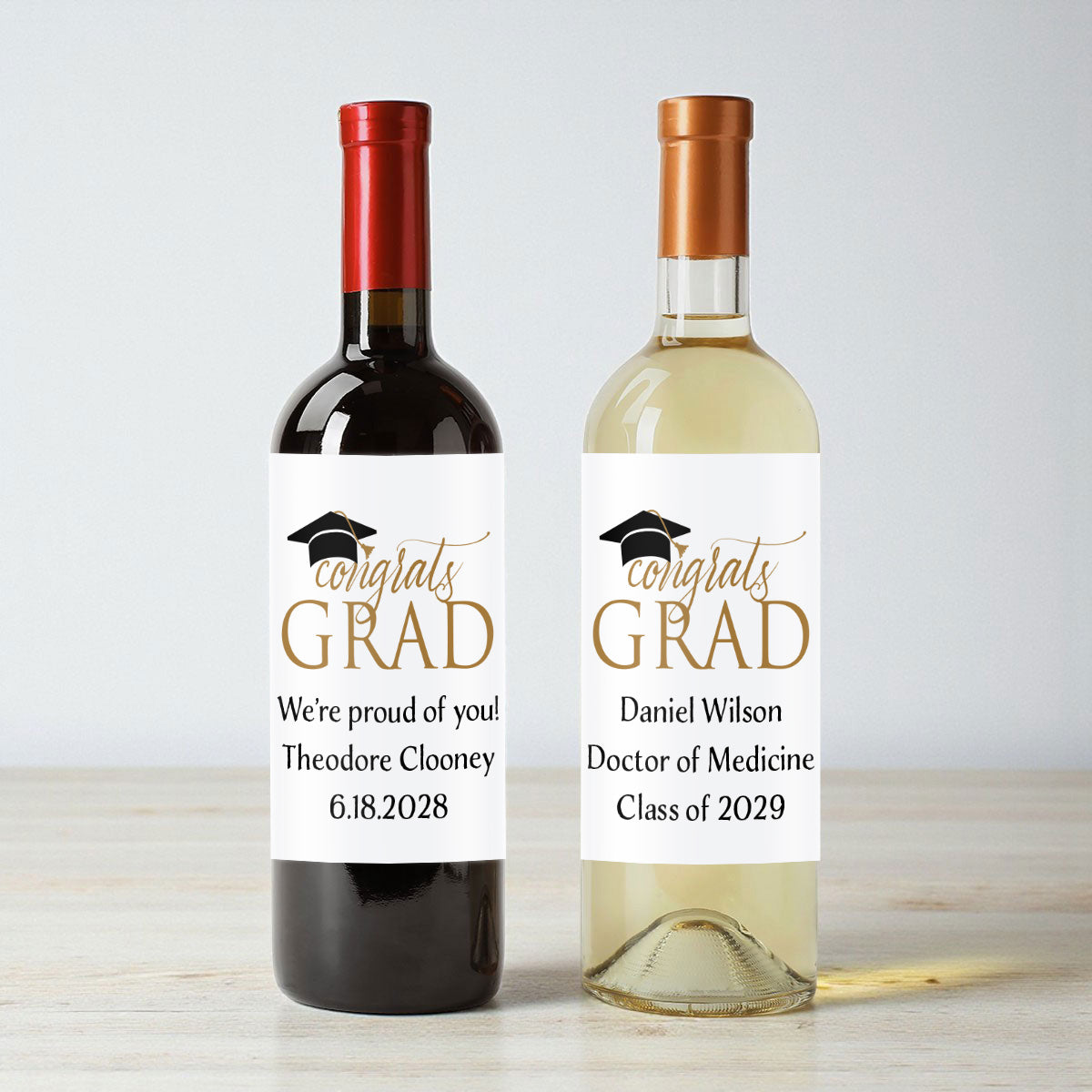 Congrats Grad Personalized Wine Labels (Set of 12) – Memories and Effects